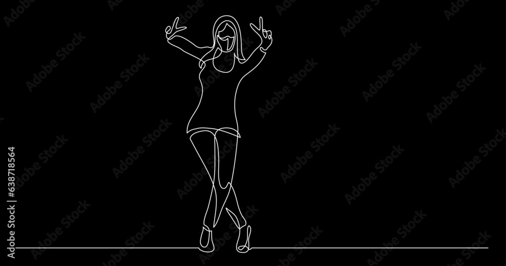 continuous line drawing vector illustration with FULLY EDITABLE STROKE ...