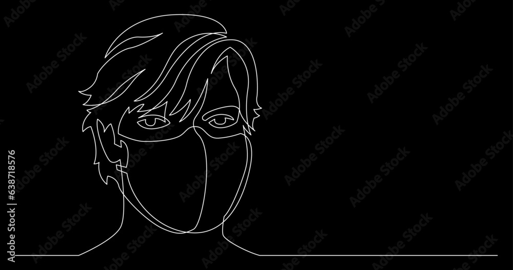 Vetor de continuous line drawing vector illustration with FULLY ...