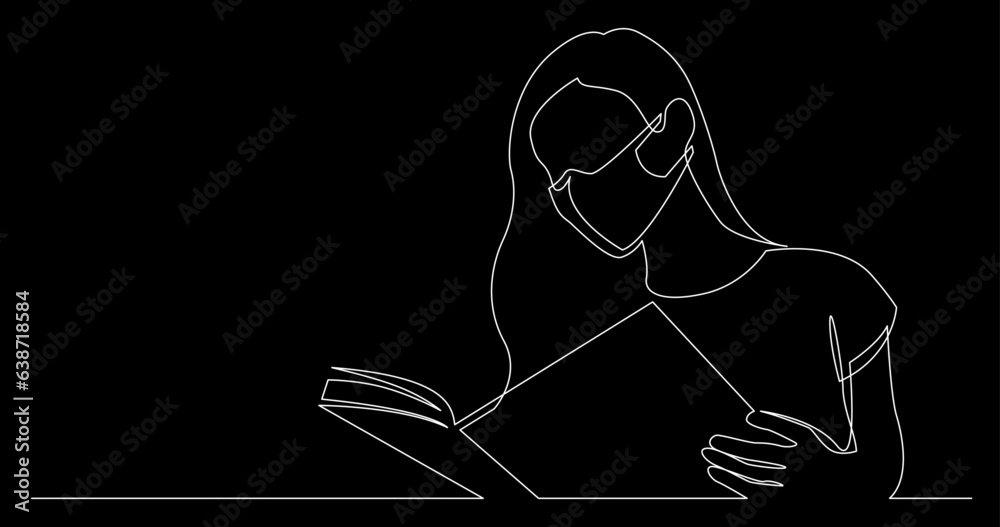 Vetor de continuous line drawing vector illustration with FULLY ...