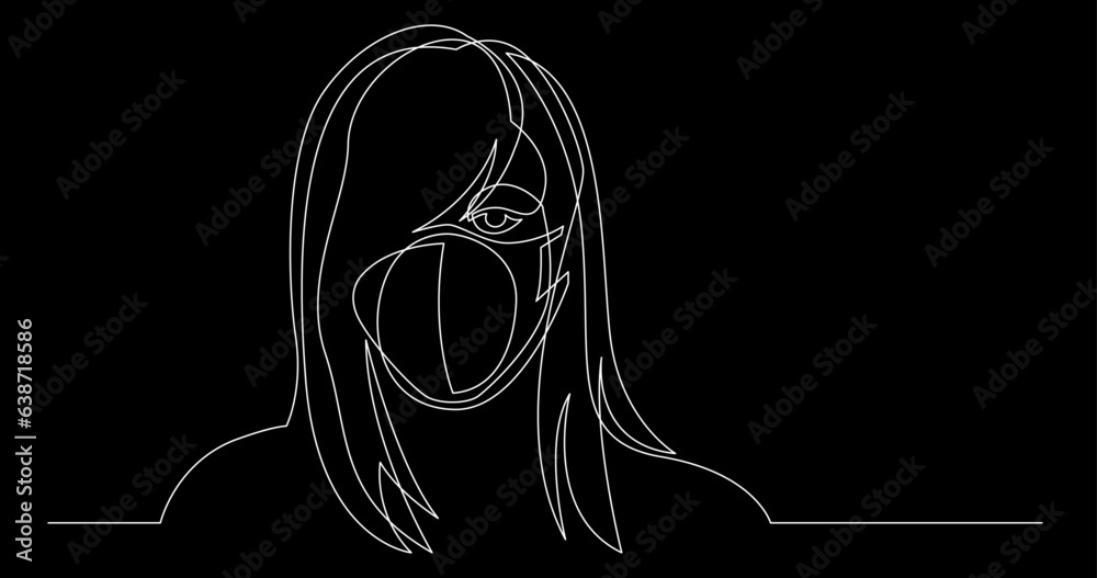continuous line drawing vector illustration with FULLY EDITABLE STROKE ...