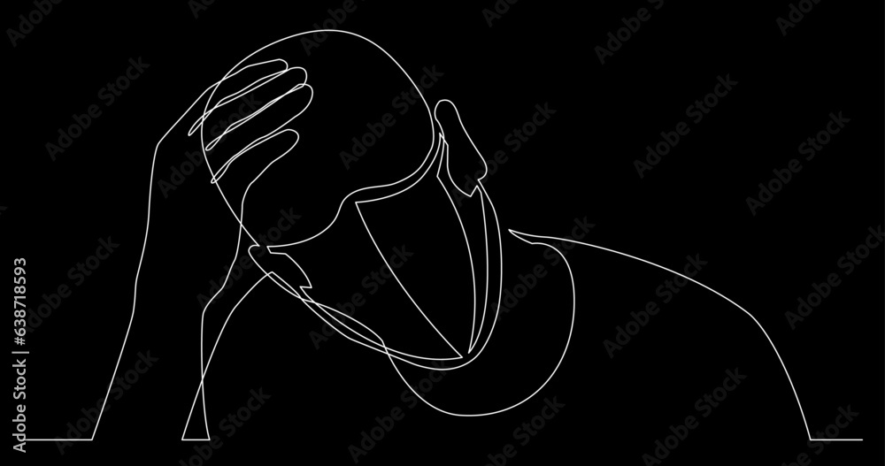 Vetor de continuous line drawing vector illustration with FULLY ...