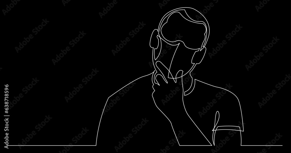 continuous line drawing vector illustration with FULLY EDITABLE STROKE ...