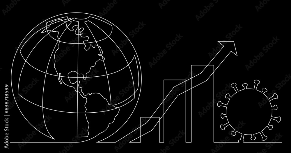 Vetor de continuous line drawing vector illustration with FULLY ...