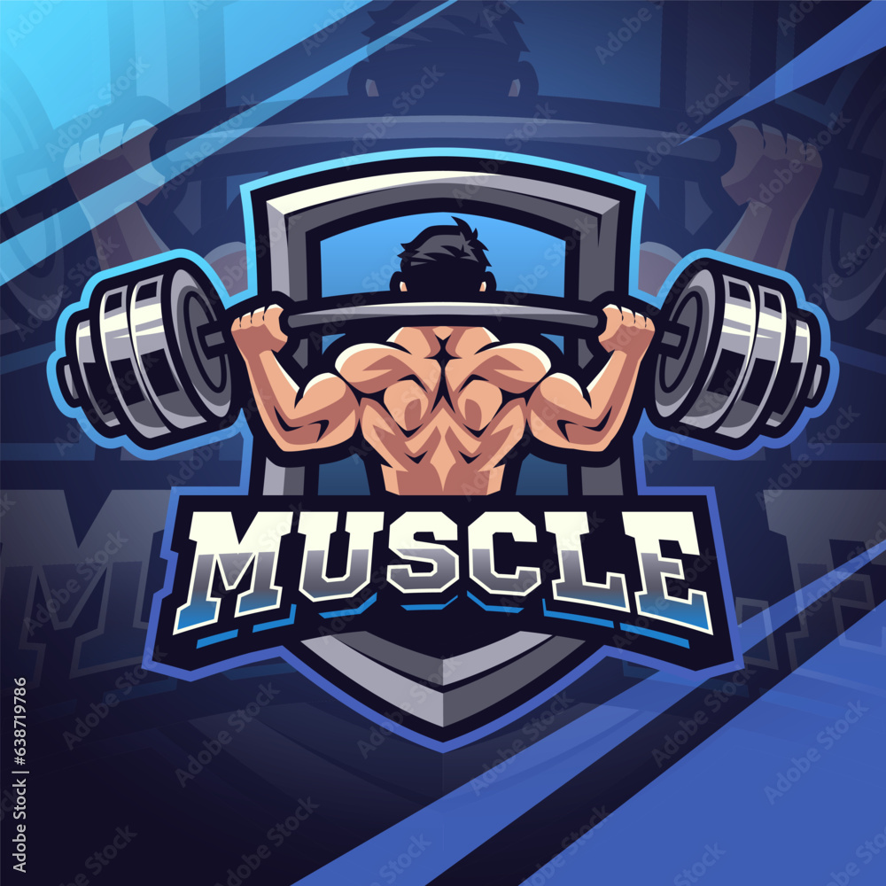 Muscle man mascot logo design Stock Vector | Adobe Stock