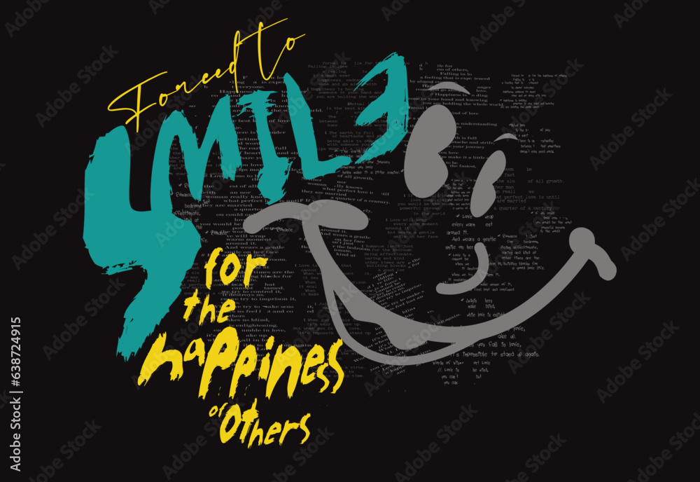 Vector Happy Doodle Smile, simple face funny icon graffiti, Smile ...