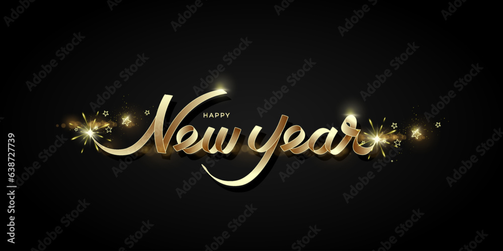 Happy new year letters banner, vector art and illustration. can use for ...