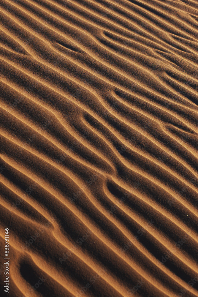 Detail of patterns made by lines in sand dunes vertical Stock Photo ...