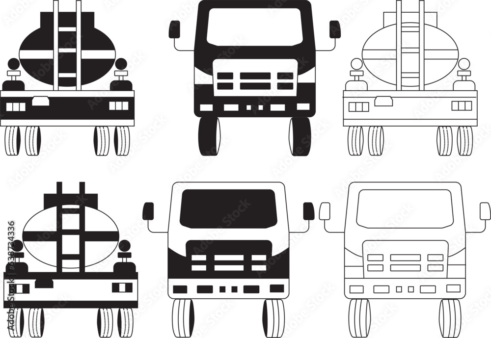 Oil Tank Truck Outline, Oil Tank Truck SVG, Truck SVG Stock Vector ...