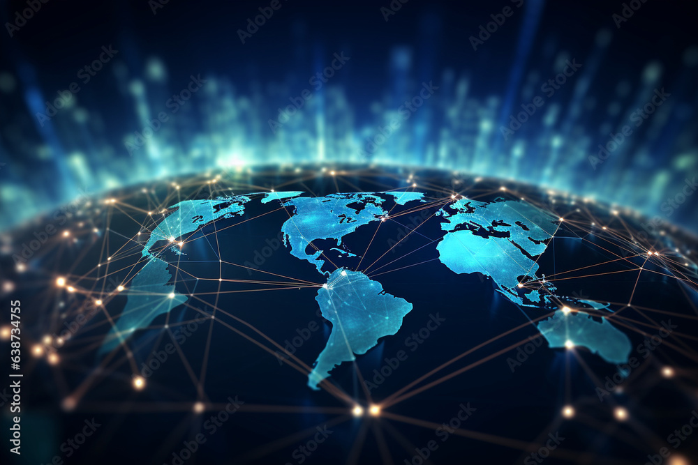 world map with space for text,high technology business background ...