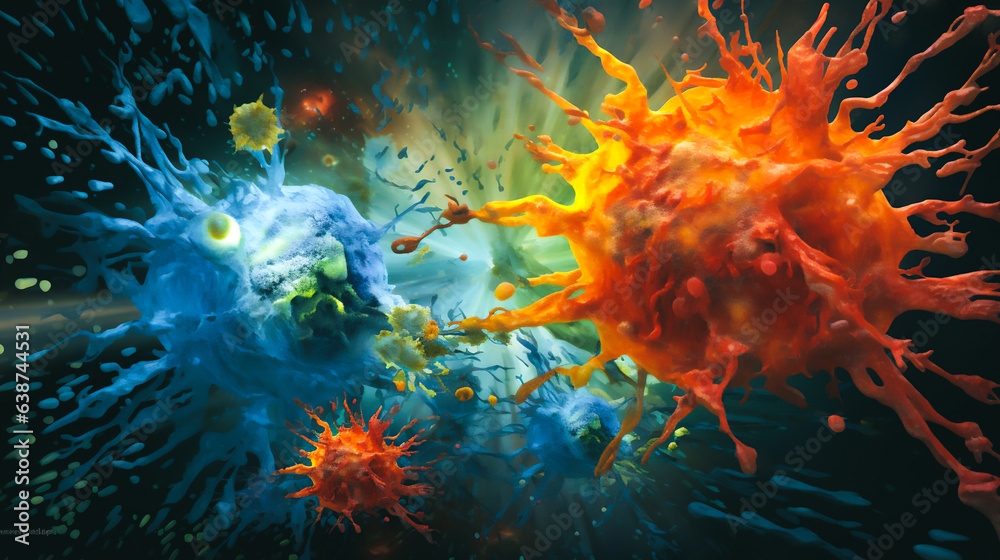 ภาพประกอบสต็อก A vivid visual representation of cancer cells ...