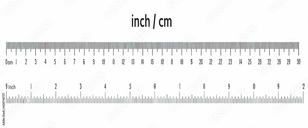 Marking rulers 30 cm, 12 inch.Ruler scale measure.Length measurement ...