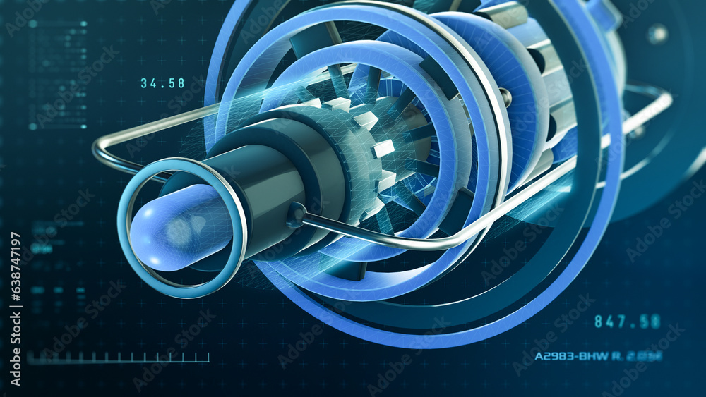 Cad futuristic interface, computer aided design concept, mechanical ...