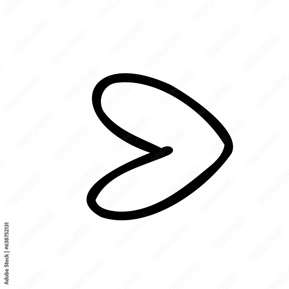 Right angle bracket outline font in outline bubble style isolated on ...