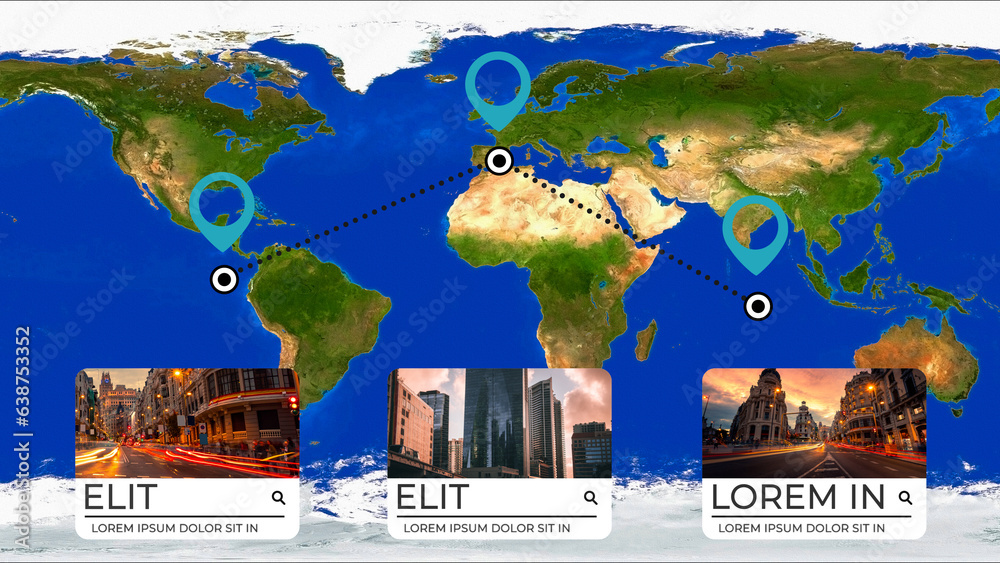 Travel Maps Screens Stock Template | Adobe Stock