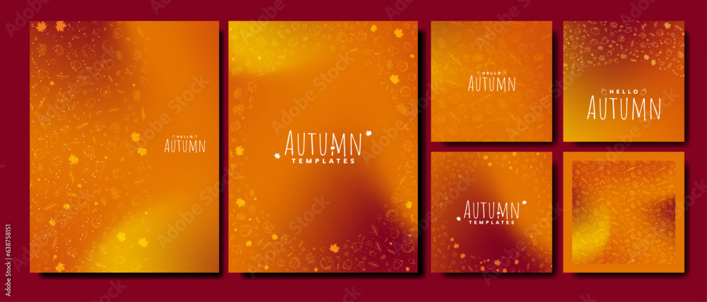 Beautiful Orange & Red Autumn Template Backgrounds. Orange and Red ...