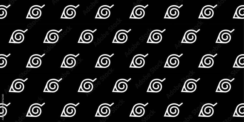 Hidden Leaf Village Tree Leaves Symbol. Icon Flat Vector pattern ...