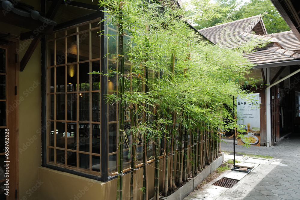 Exterior architecture and front facade design at local green tea and ...