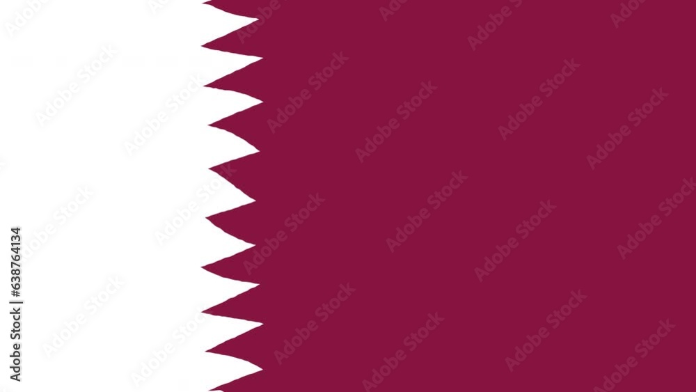 Stylized Waving Flag of Qatar, 4K Cartoon Animated Background, Qatari ...