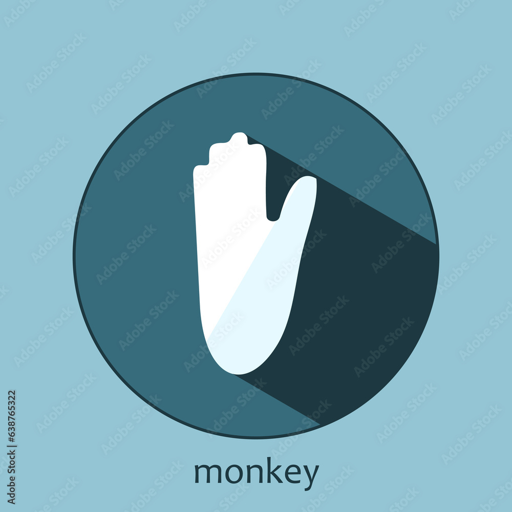 Monkey zodiac sign logo. Astrological Chinese animal calendar. Eastern ...