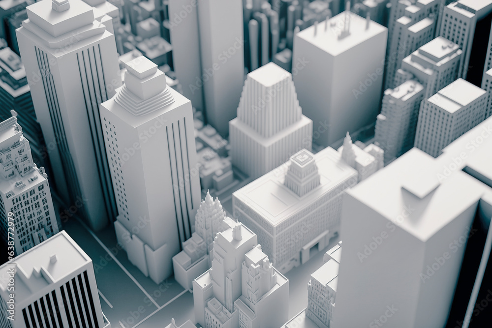Isometric view of abstract 3d modern city downtown high rise modern ...