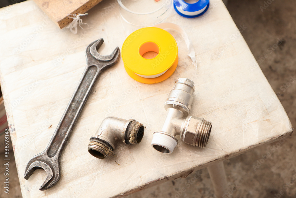 Plumbing. Installation of a new automatic control unit for the water ...