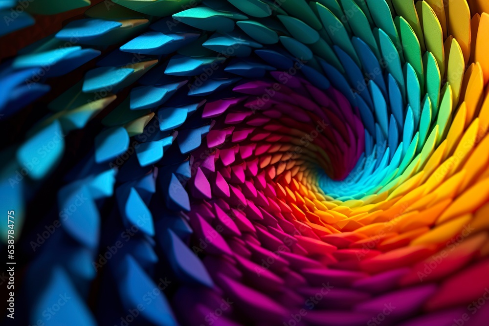 Geometric Spiral Pattern in Vibrant and Energetic Colors. A ...
