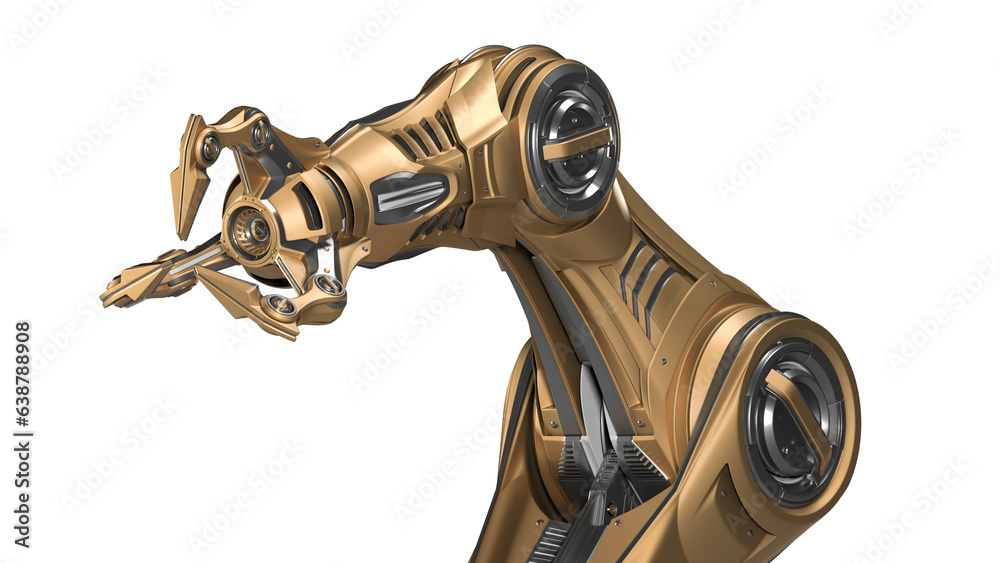Sci-Fi robotic arm or detailed futuristic claw. Gripper manipulator or ...