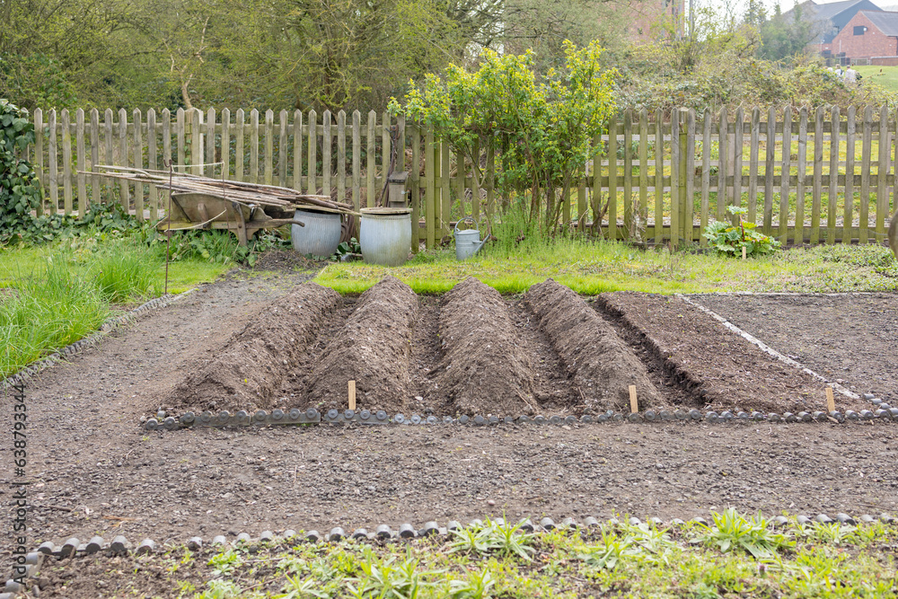 The beds of the earth. Soil, ground. Formation of beds for planting ...