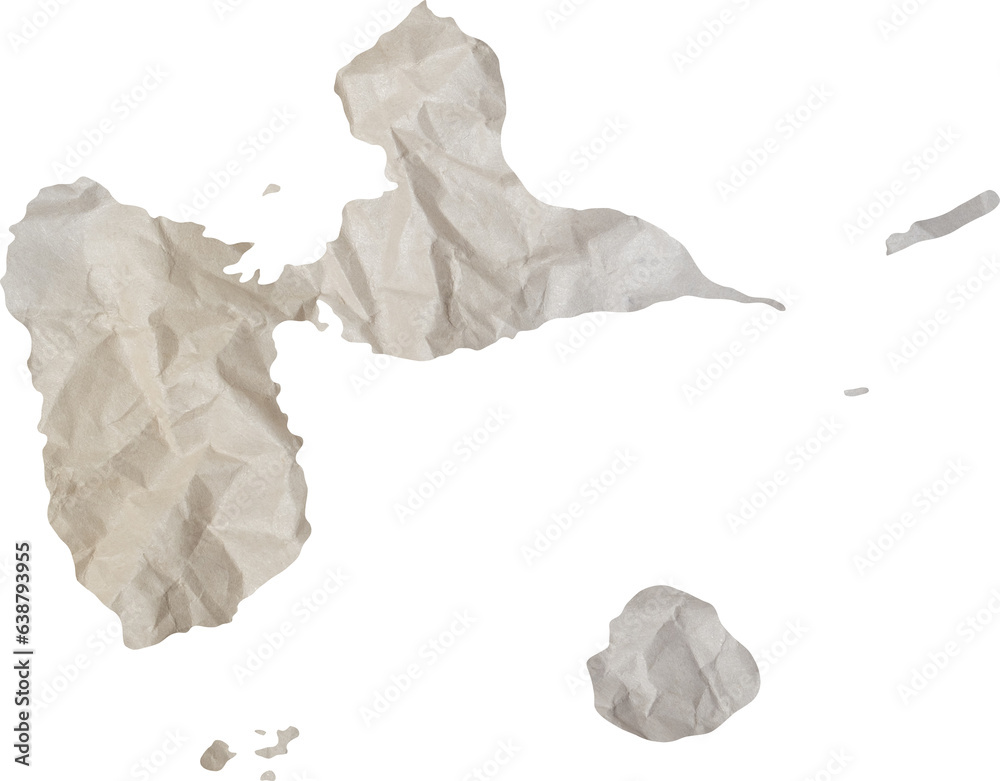 guadeloupe island map paper texture cut out on transparent background ...