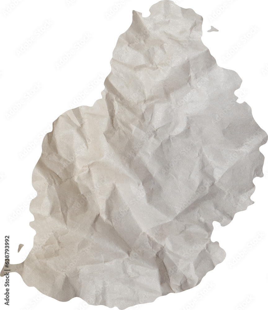 mauritius island map paper texture cut out on transparent background ...