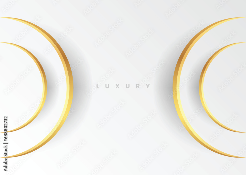 abstract white circle shape golden lines luxury background. Luxury ...