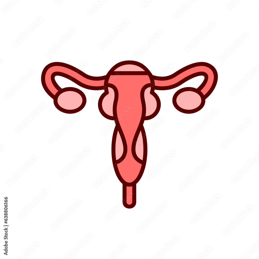 Human uterus vector icon design template elements, female uterine organ ...