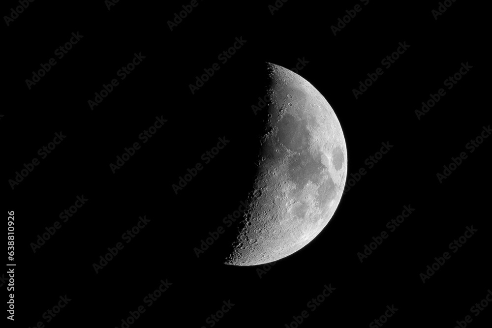 Foto de Crescent moon. Moon that increases its brightness little by ...