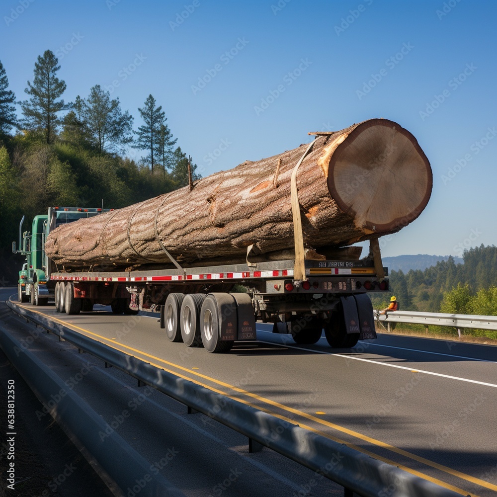Transporting a giant tree trunk on a cylindrical overhanging load is ...