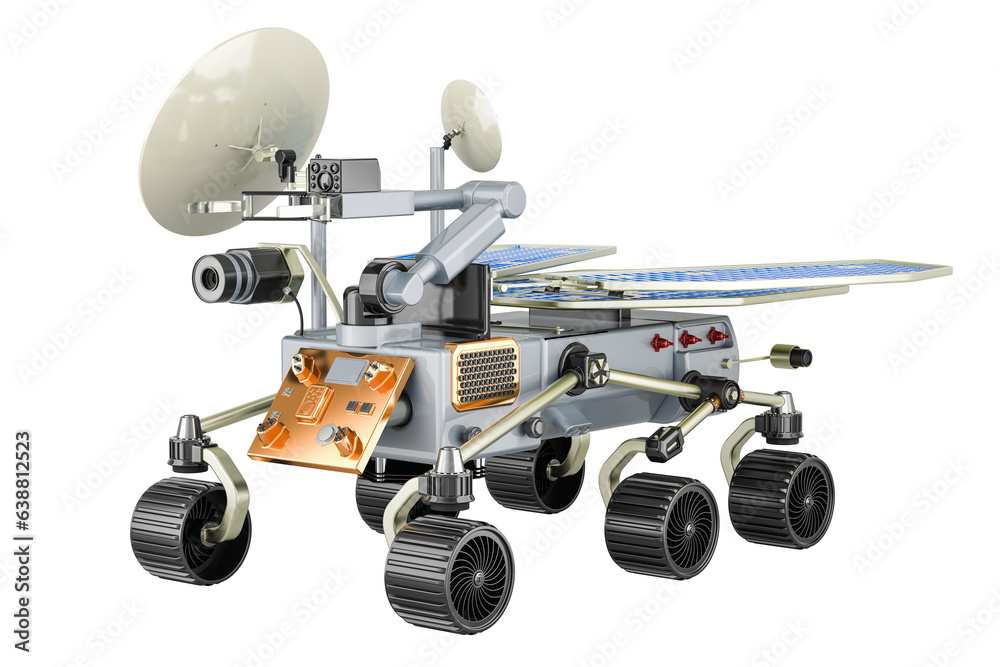 Rover, planetary rover. 3D rendering isolated on transparent background ...
