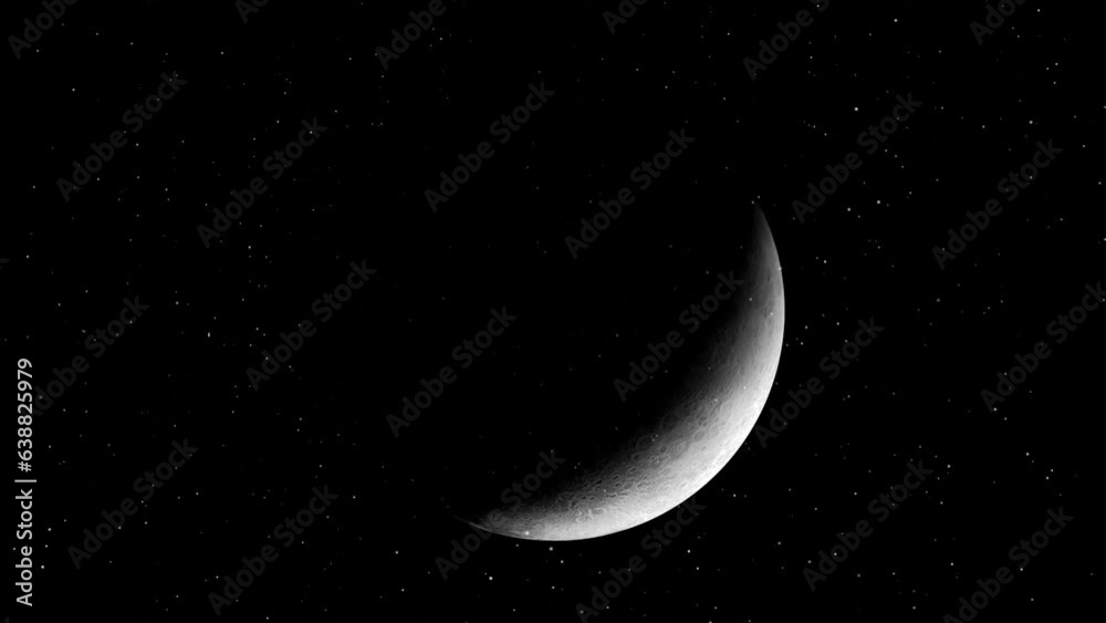 Realistic Crescent Moon Animation with Seamless Loop Stock Video ...