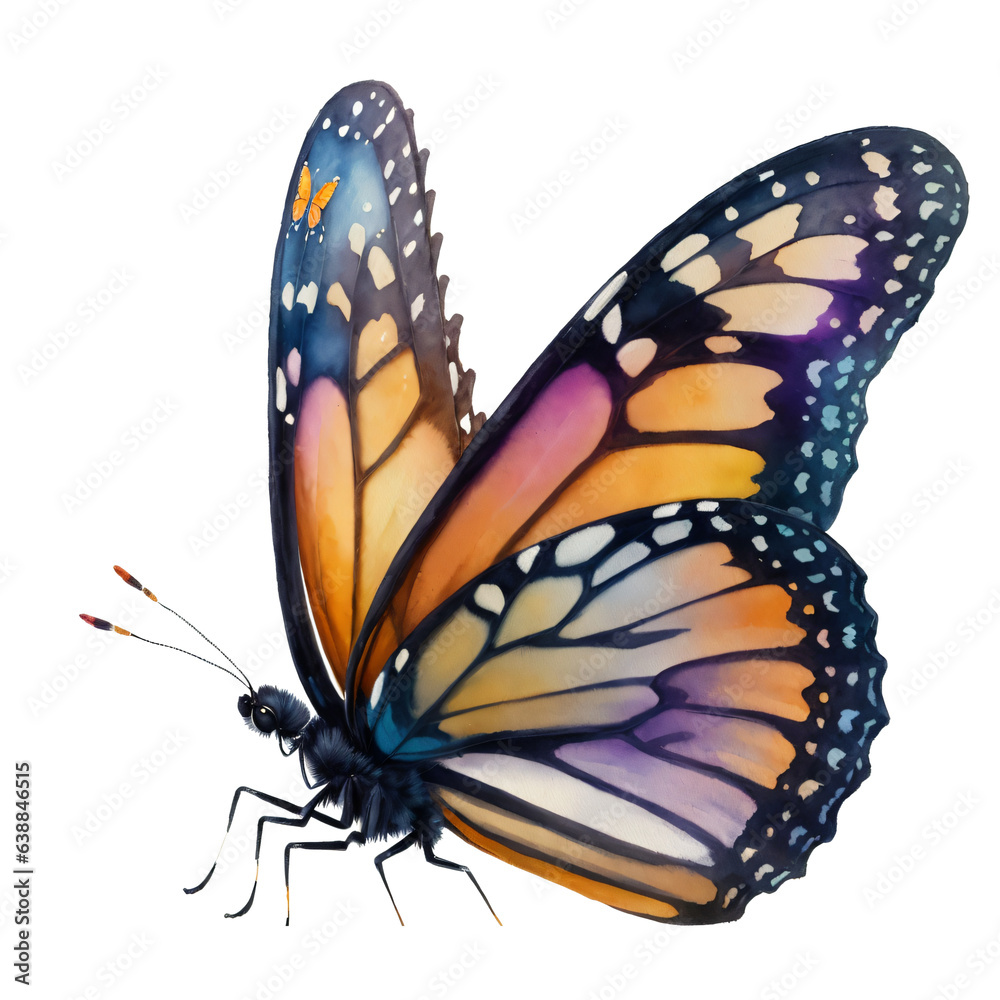 Watercolor Monarch Butterfly Clipart | Transparent Butterfly PNG ...