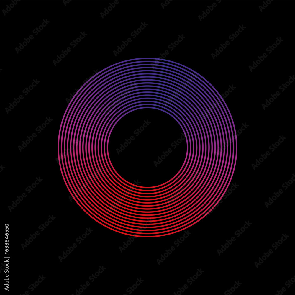 Circle of sound waves. Neon round music sound wave for equalizer ...