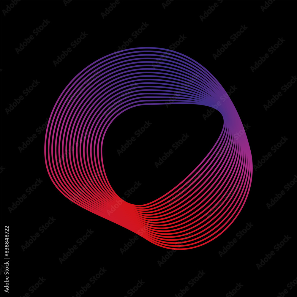 Circle of sound waves. Neon round music sound wave for equalizer ...