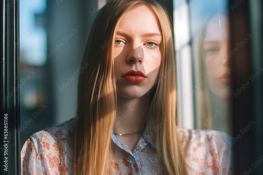 portrait of a confident young transgender woman posing by an office ...