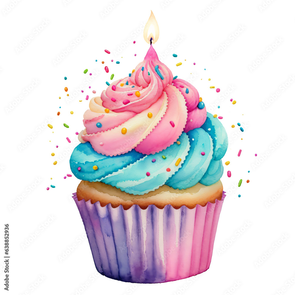 Watercolor Birthday Party Clipart, Graphics, PNG Transparent Background ...