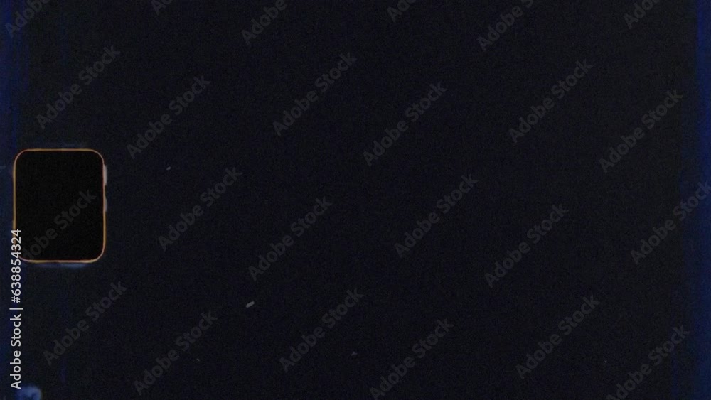 Vintage Super 8mm film frame overlay with a sprocket hole, dirt, hair ...