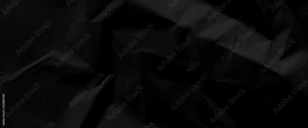 Black paper texture background, crumpled pattern, black crumpled paper ...