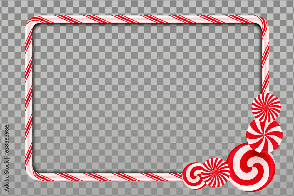 Candy cane border frame. Christmas decoration ornament Stock Vector ...
