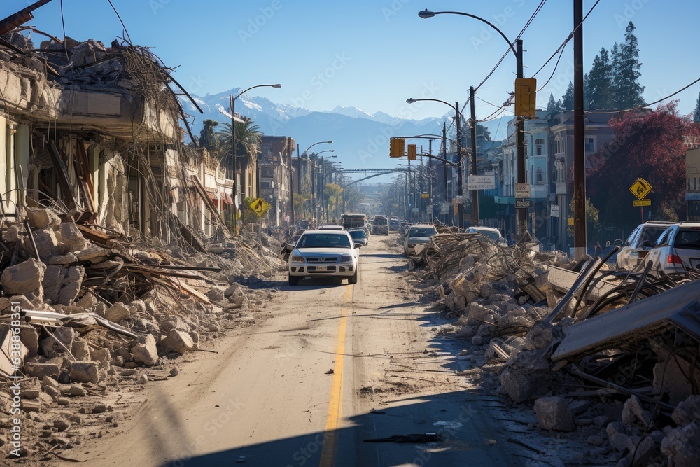 Powerful earthquake, showcasing the devastating impact of seismic ...