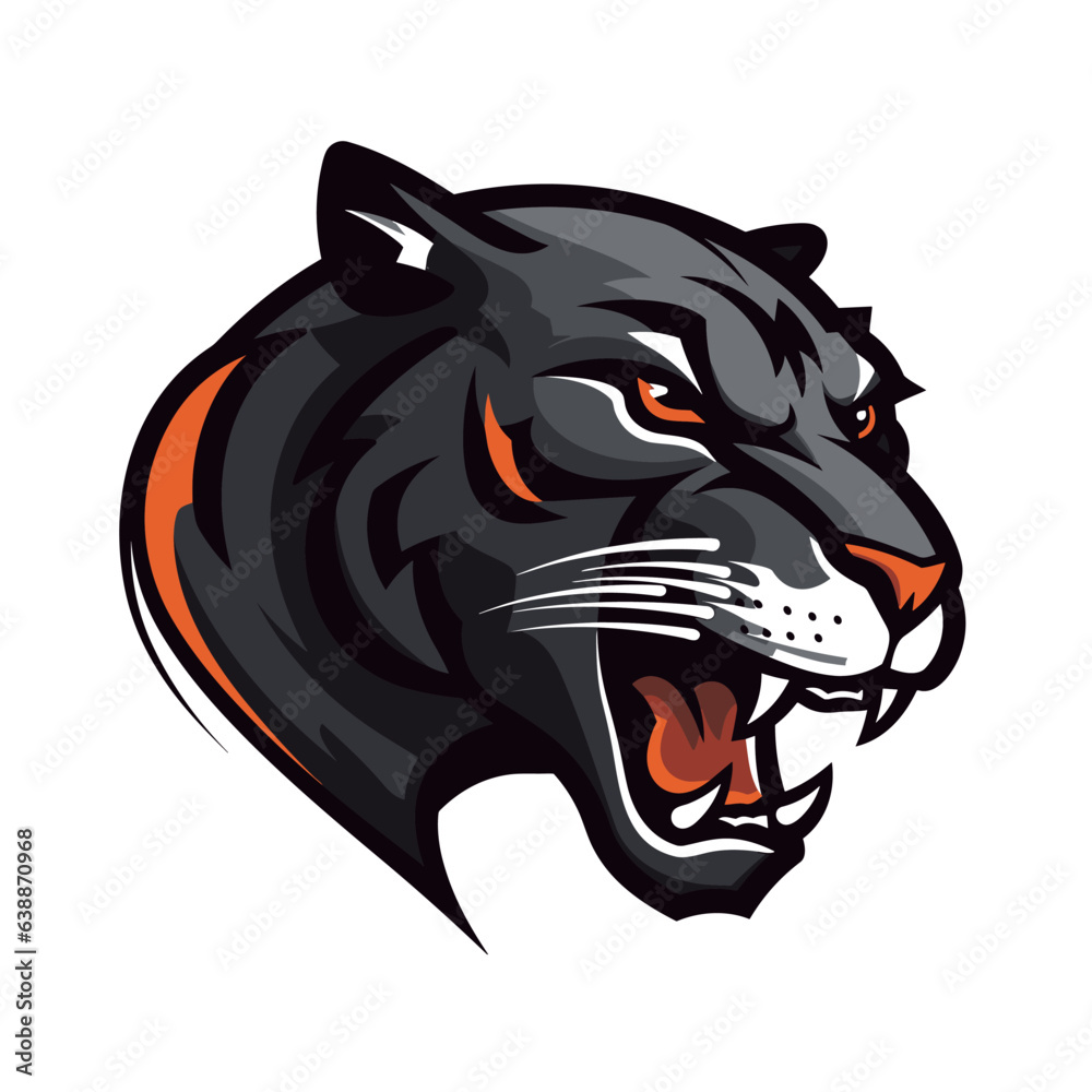 Esport panther vector logo on white background side view, panther icon ...