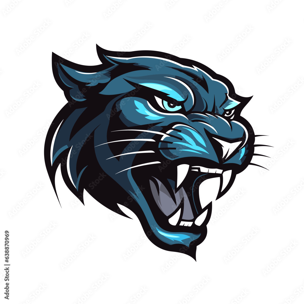 Esport panther vector logo on white background side view, panther icon ...