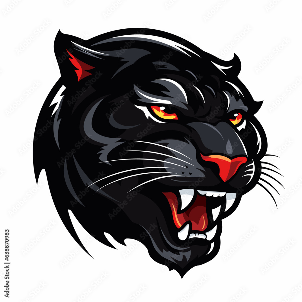 Esport panther vector logo on white background side view, panther icon ...