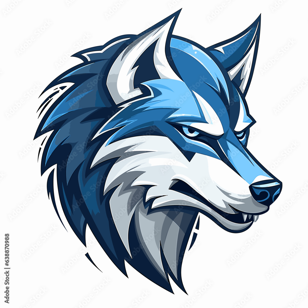 Esport wolf vector logo on white background side view, wolf icon, wolf ...