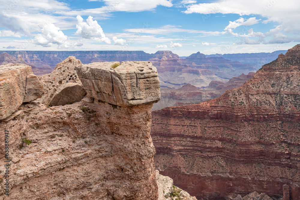 Massive rock formation with panoramic view of O Neill Butte seen from ...